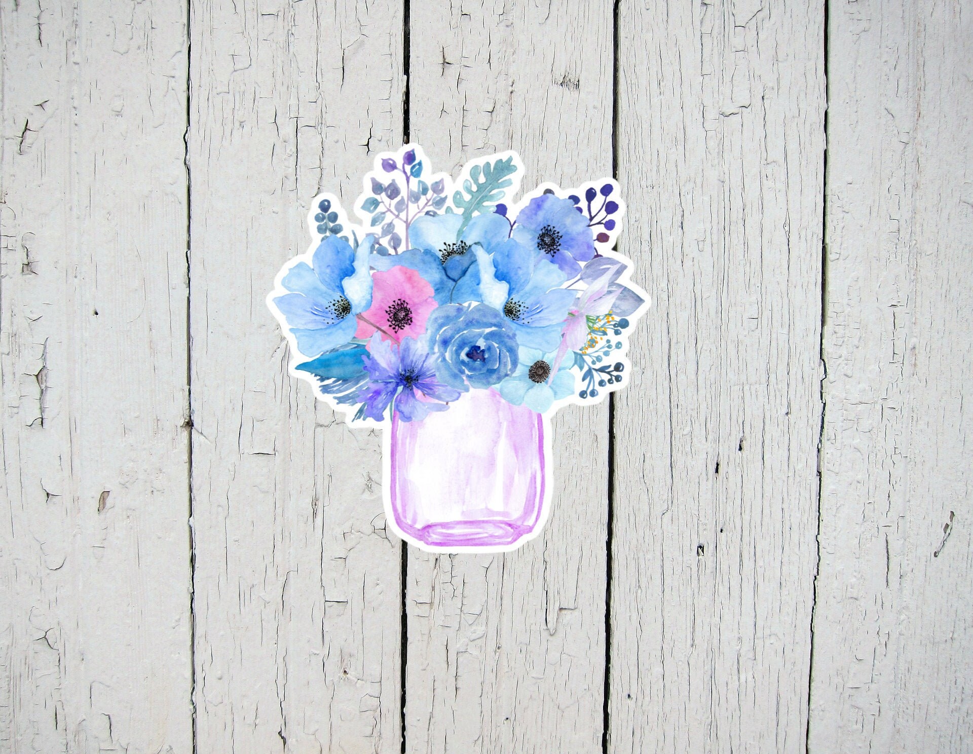 Mason Jar Sticker Floral Jar Sticker Aesthetic Stickers | Etsy