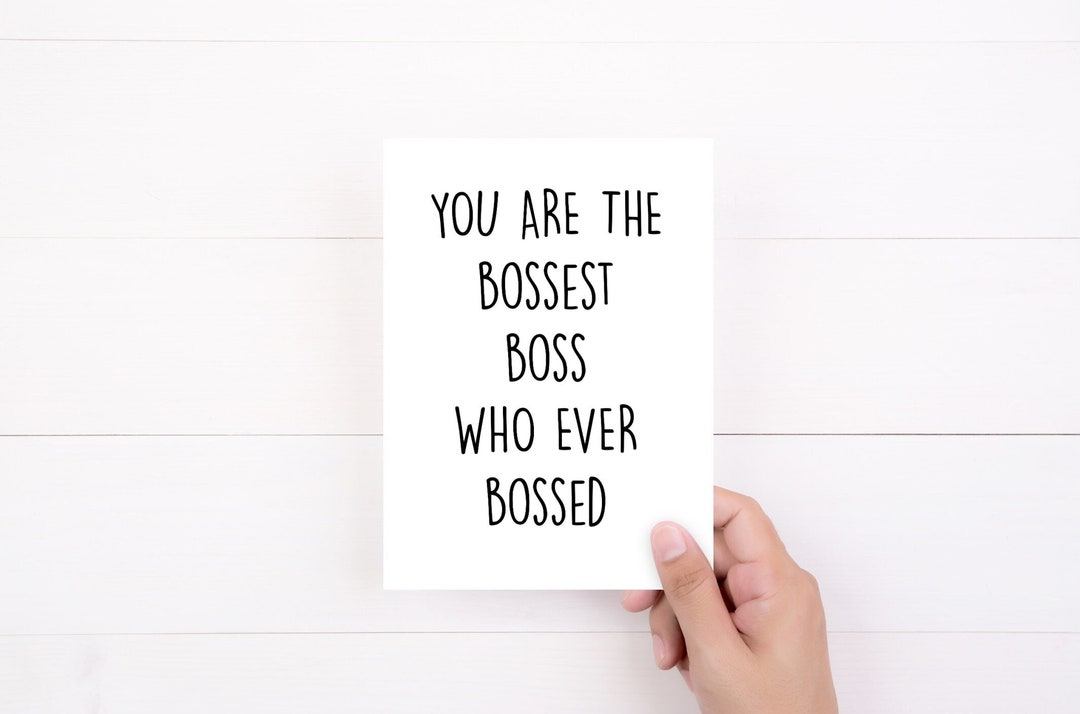 Boss Card, Funny Boss Appreciation Day Card, Sarcastic Cards, Card From ...