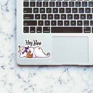 Hey Boo Sticker Cute Ghost Sticker Halloween Stickers Funny - Etsy