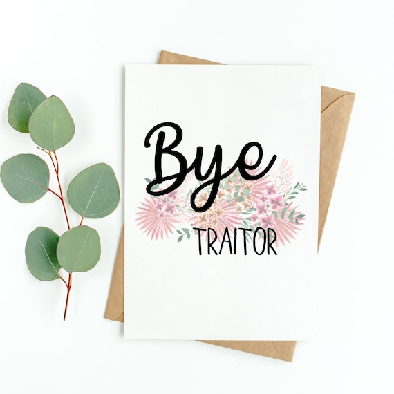 Bye Traitor Coworker Leaving Card Co-worker Going Away Card | Etsy