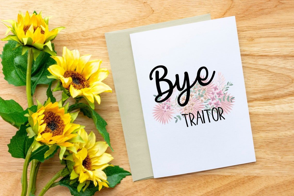 Bye Traitor Coworker Leaving Card Co-worker Going Away Card - Etsy