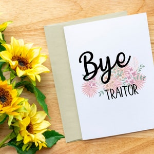 Bye Traitor Coworker Leaving Card Co-worker Going Away Card | Etsy