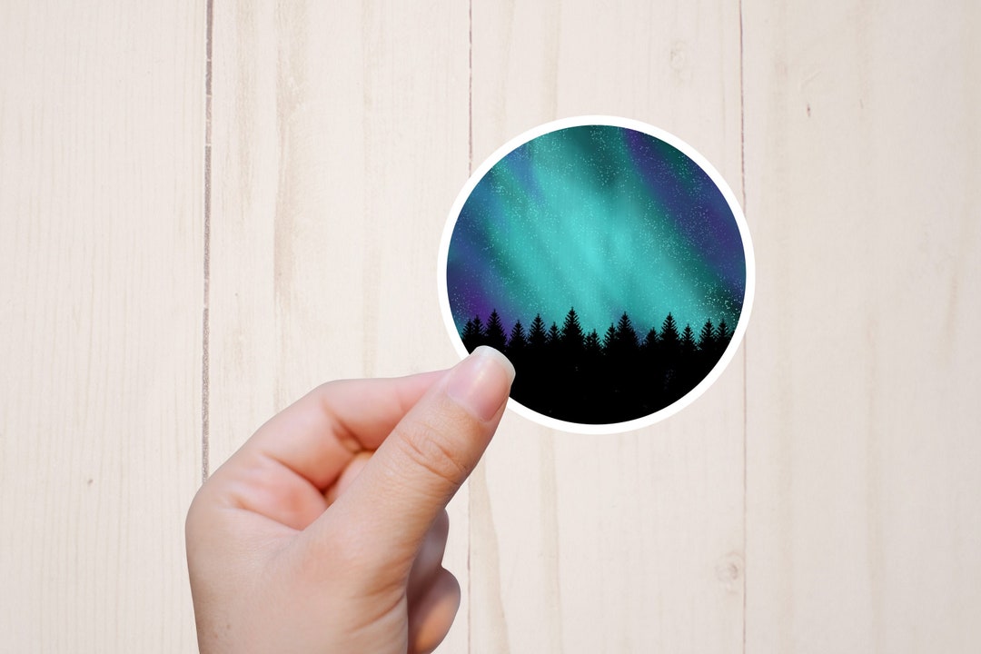 Northern Lights, Night Sky Sticker, Celestial Stickers, Laptop Sticker ...