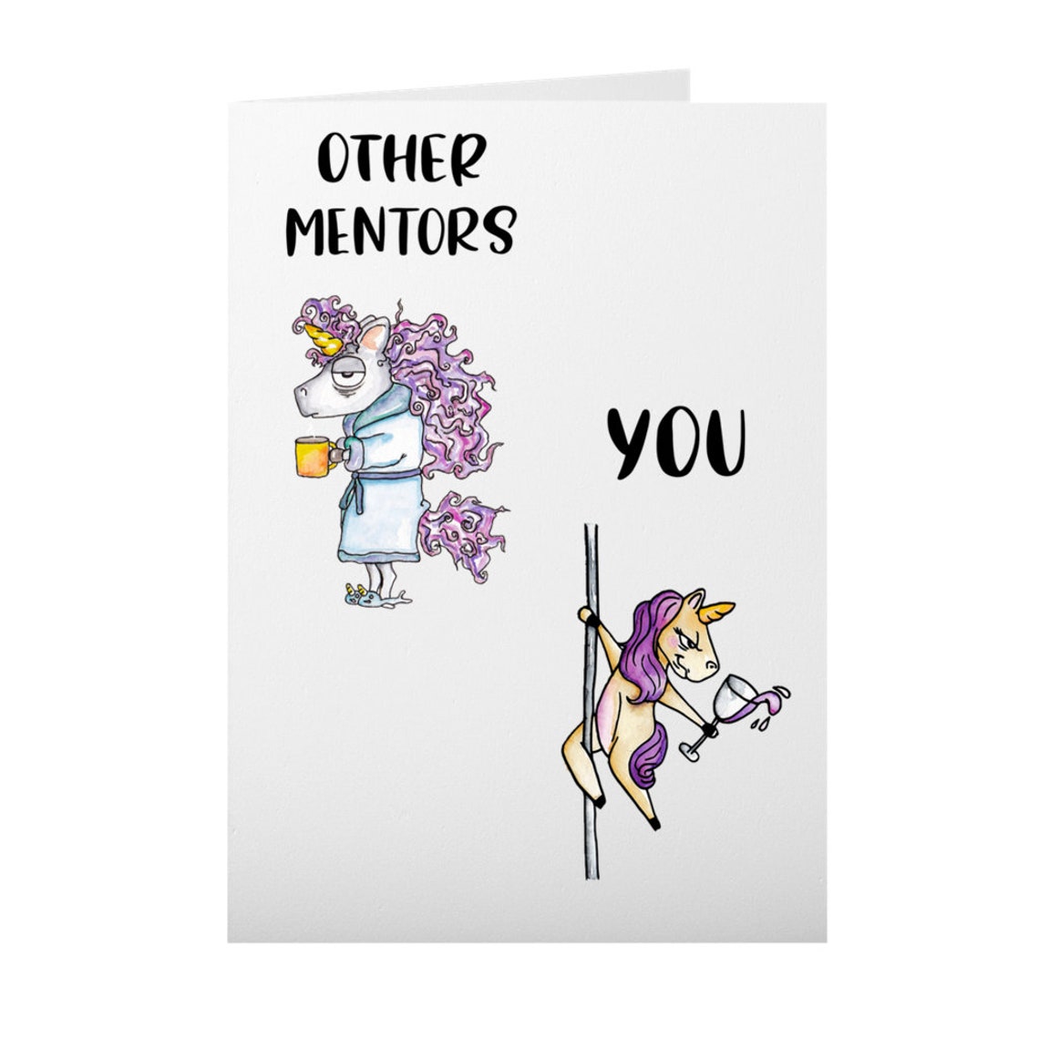 Mentor Card, Funny Thank You Message, Funny Mentor Gifts, Unicorn ...
