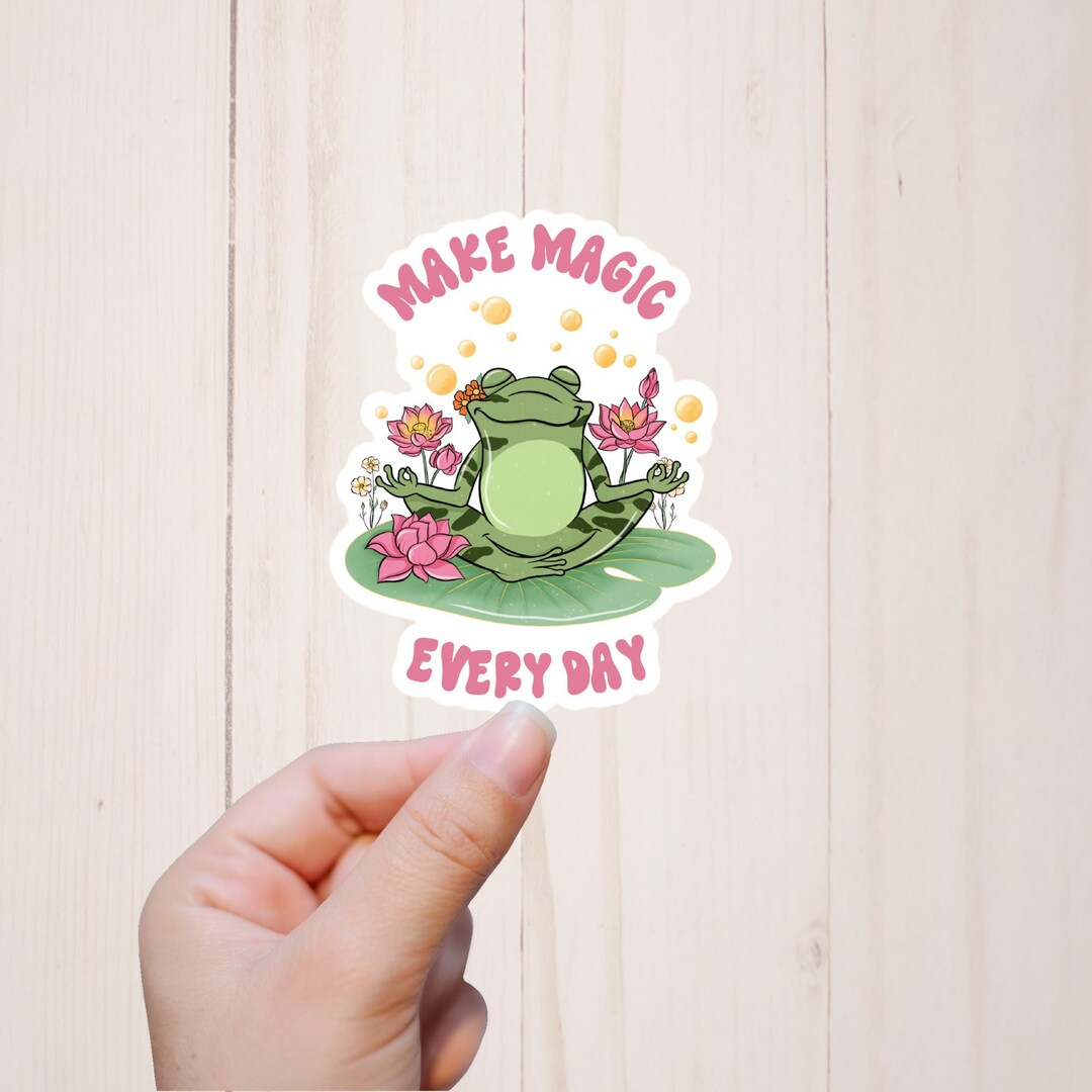 Frog Sticker, Make Magic Every Day, Cute Stickers, Water Resistant ...