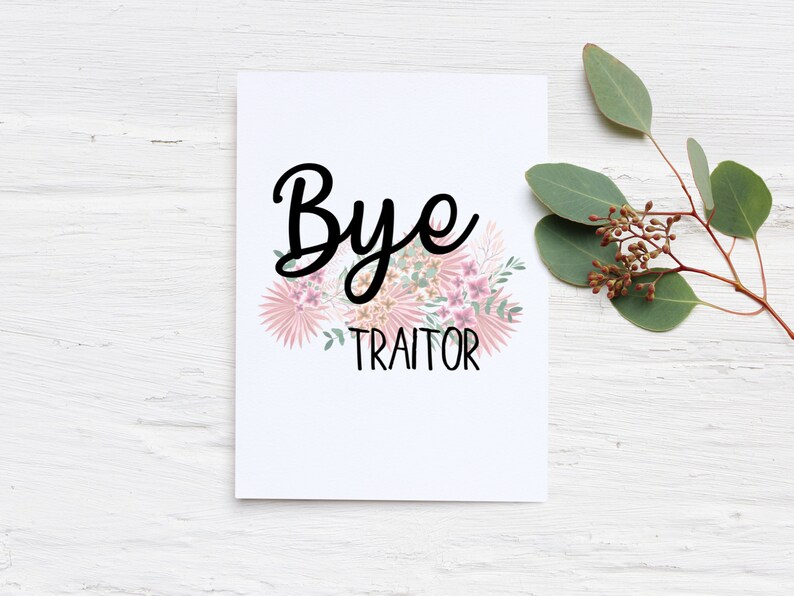 Bye Traitor Coworker Leaving Card Co-worker Going Away Card | Etsy