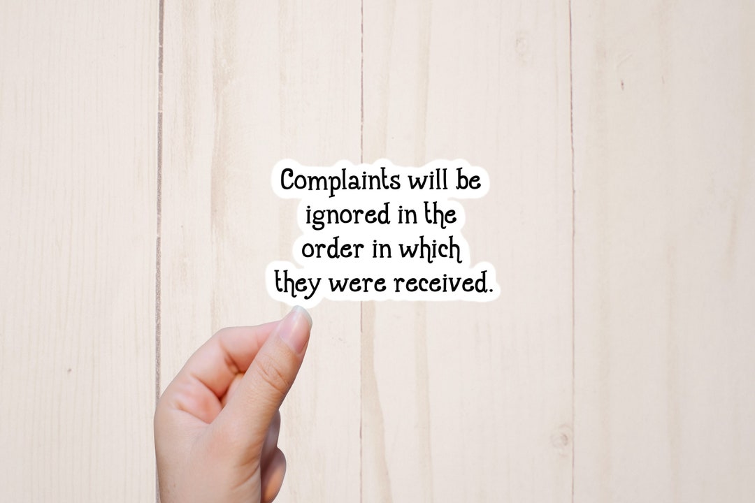 Complaints Department Sticker, Sarcastic Adult Humor Sticker, Funny ...