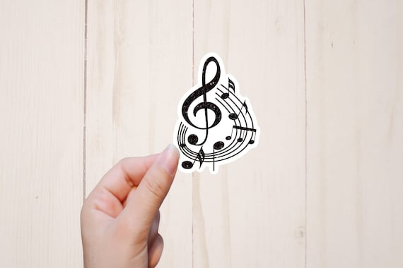 Music Notes Sticker Treble Clef Sticker Laptop Stickers | Etsy