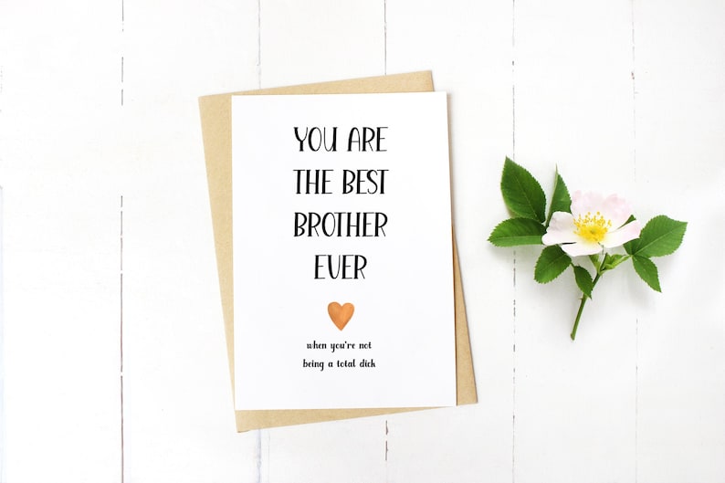 Best Brother Card Funny Rude Birthday Card for Brother Funny - Etsy