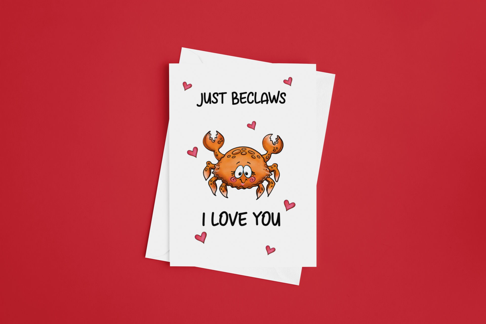 Just Beclaws I Love You Crab Pun Card Funny Valentines Card - Etsy