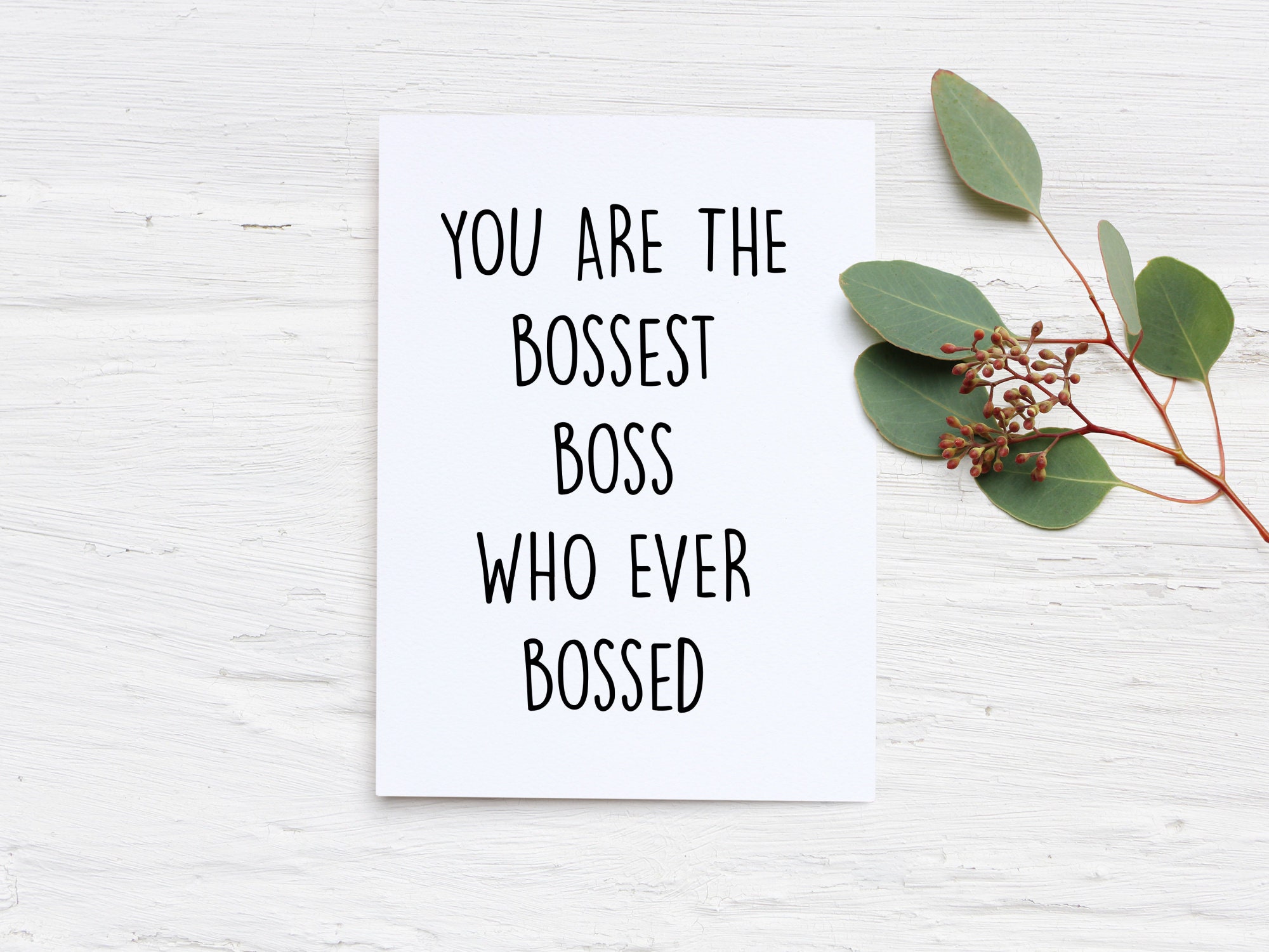 Boss Card, Funny Boss Appreciation Day Card, Sarcastic Cards, Card From ...