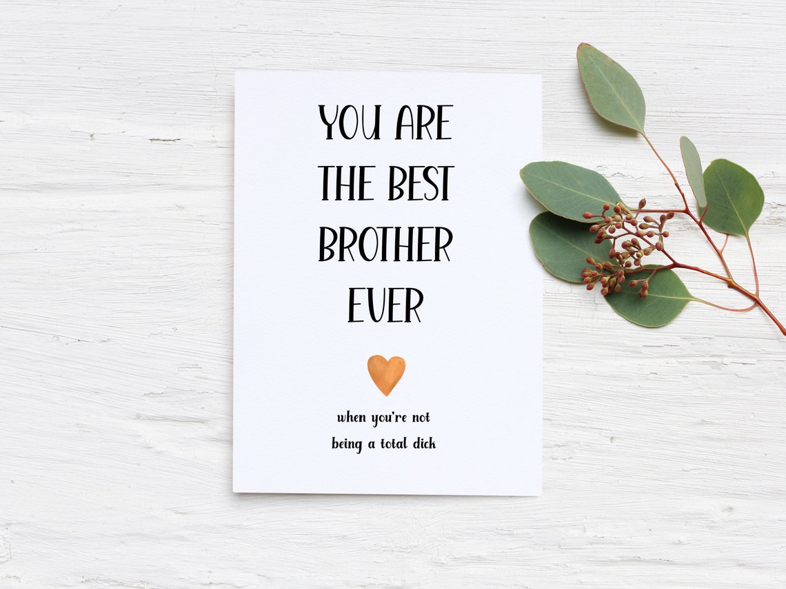 Best Brother Card Funny Rude Birthday Card for Brother Funny | Etsy