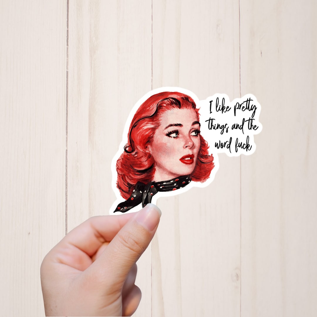 Funny Inappropriate Sticker, Retro Housewife, I Like Pretty Things and ...
