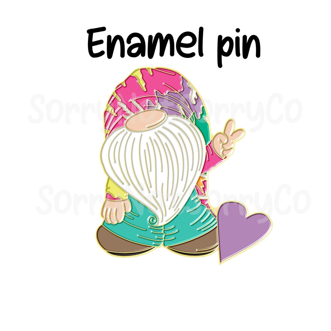 Seconds Sale Pin, Clearance, Hippie Gnome, Cute Enamel Pins, Funny ...