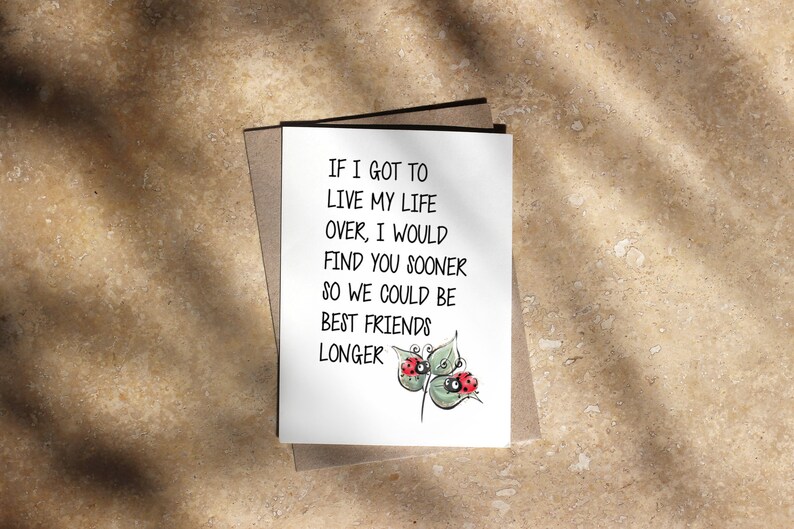 Best Friend Card, Ladybug Card, Ladybug Gifts, Thinking of You Card - Etsy