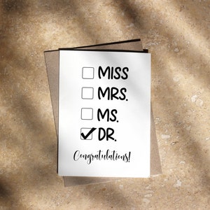 Congrats Doctor Card, Medical School Graduation Card, Female Doctor ...