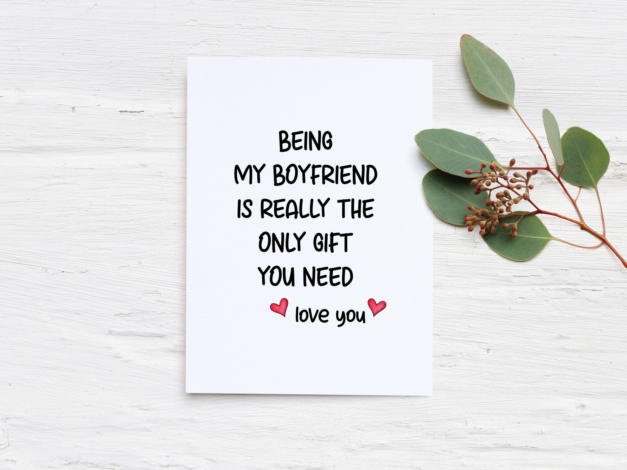 Funny Boyfriend Card Being My Boyfriend Only Gift You Need | Etsy