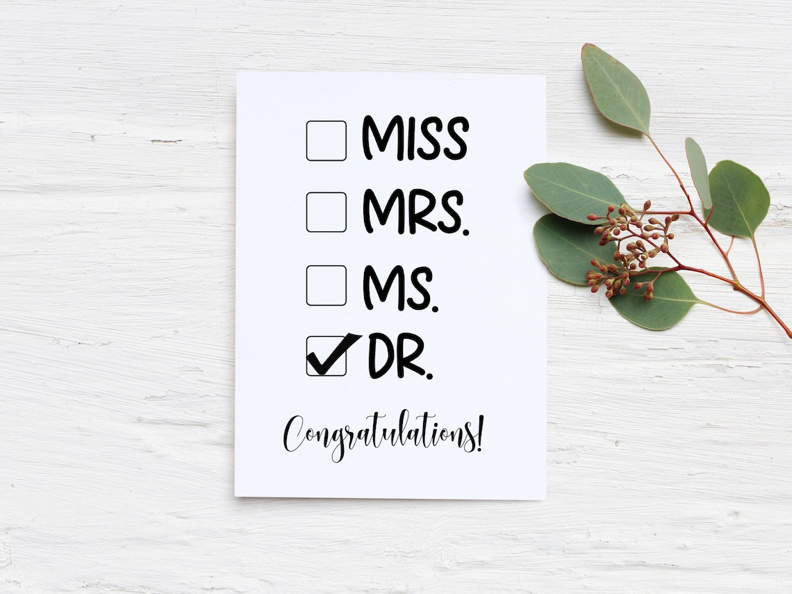 Congrats Doctor Card Medical School Graduation Card Female - Etsy