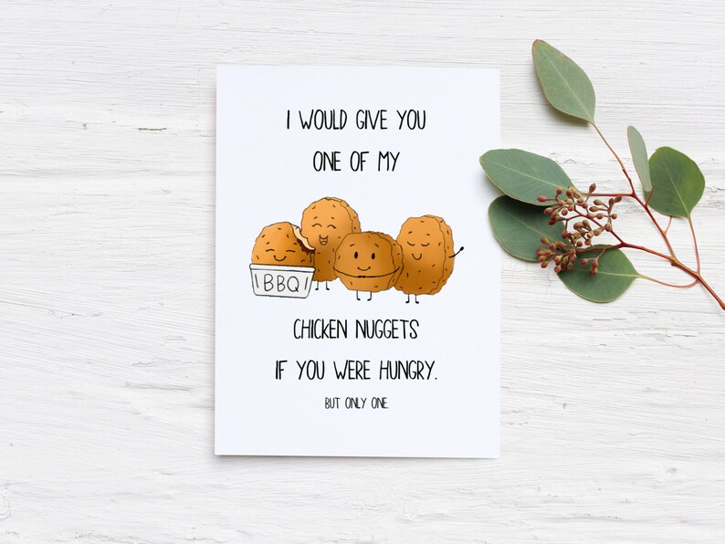 Funny Chicken Nuggets Card Friendship Card Funny Valentine | Etsy