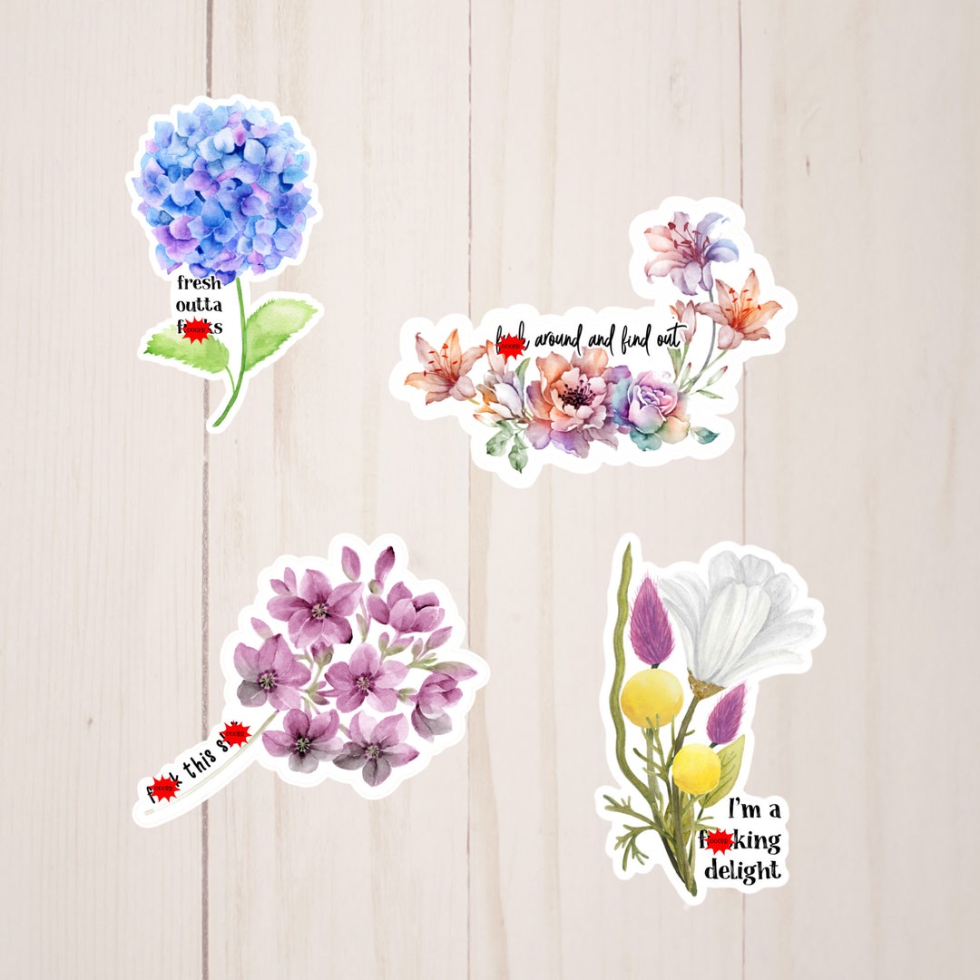 Sassy Sticker Set, Naughty Flowers, Mature Adult Humor, Funny Stickers ...
