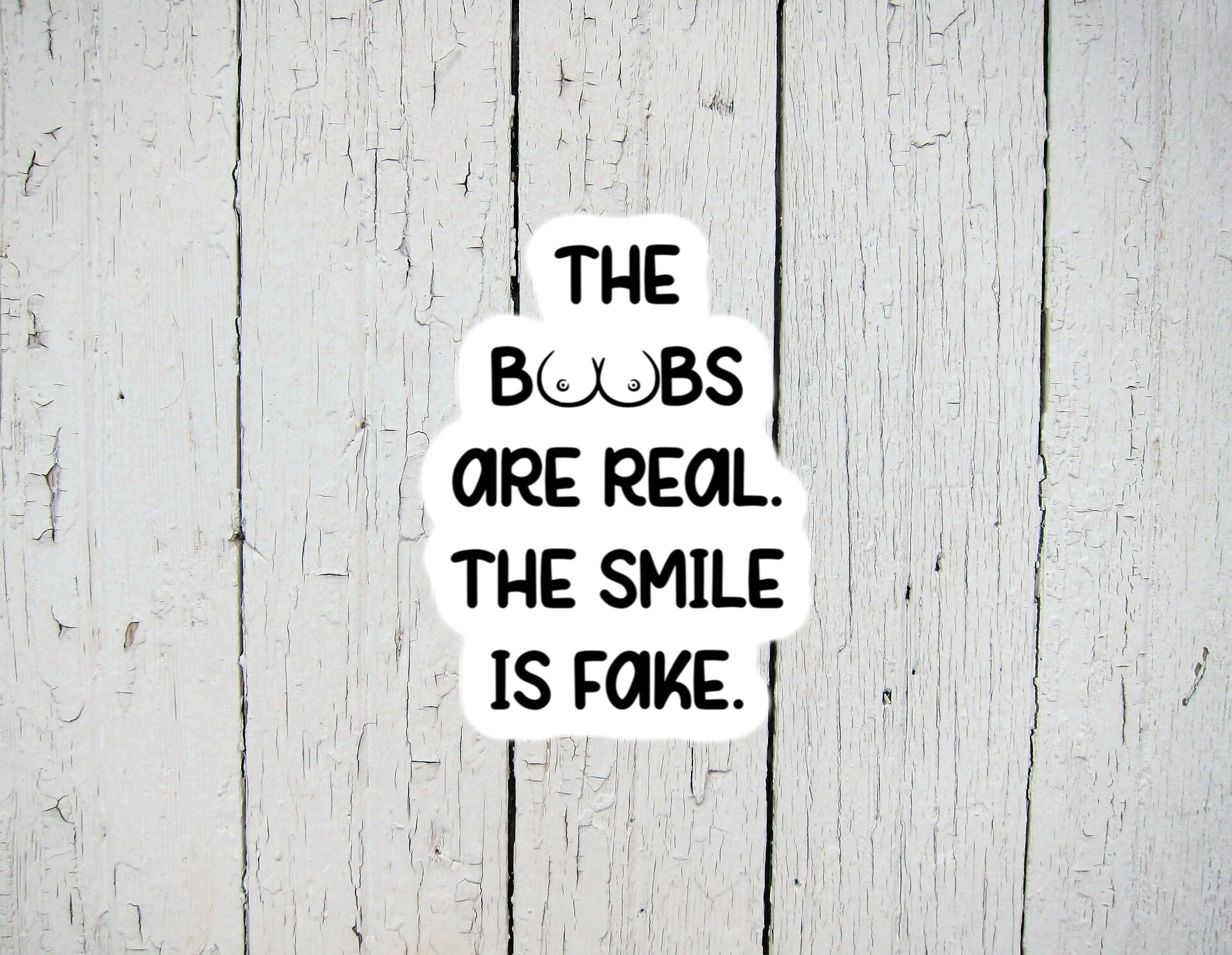 Funny Stickers Boobs Sticker the Boobs Are Real the Smile - Etsy