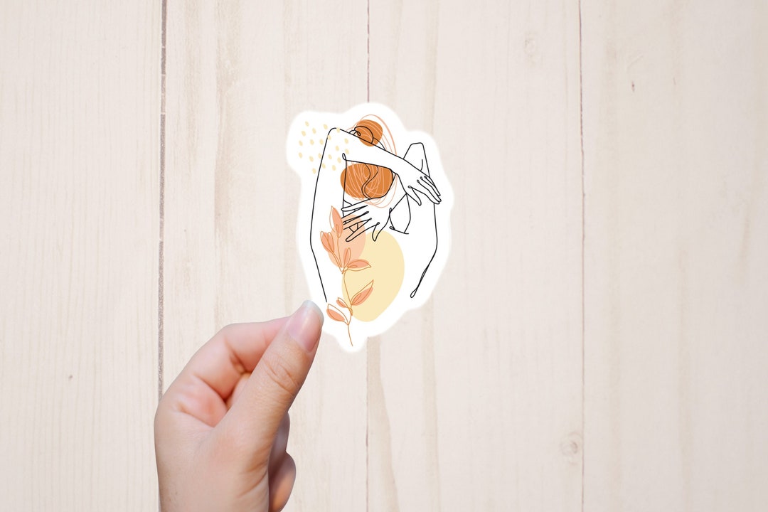 Abstract Art Sticker, One Line Drawing Sticker, Female Line Drawing ...