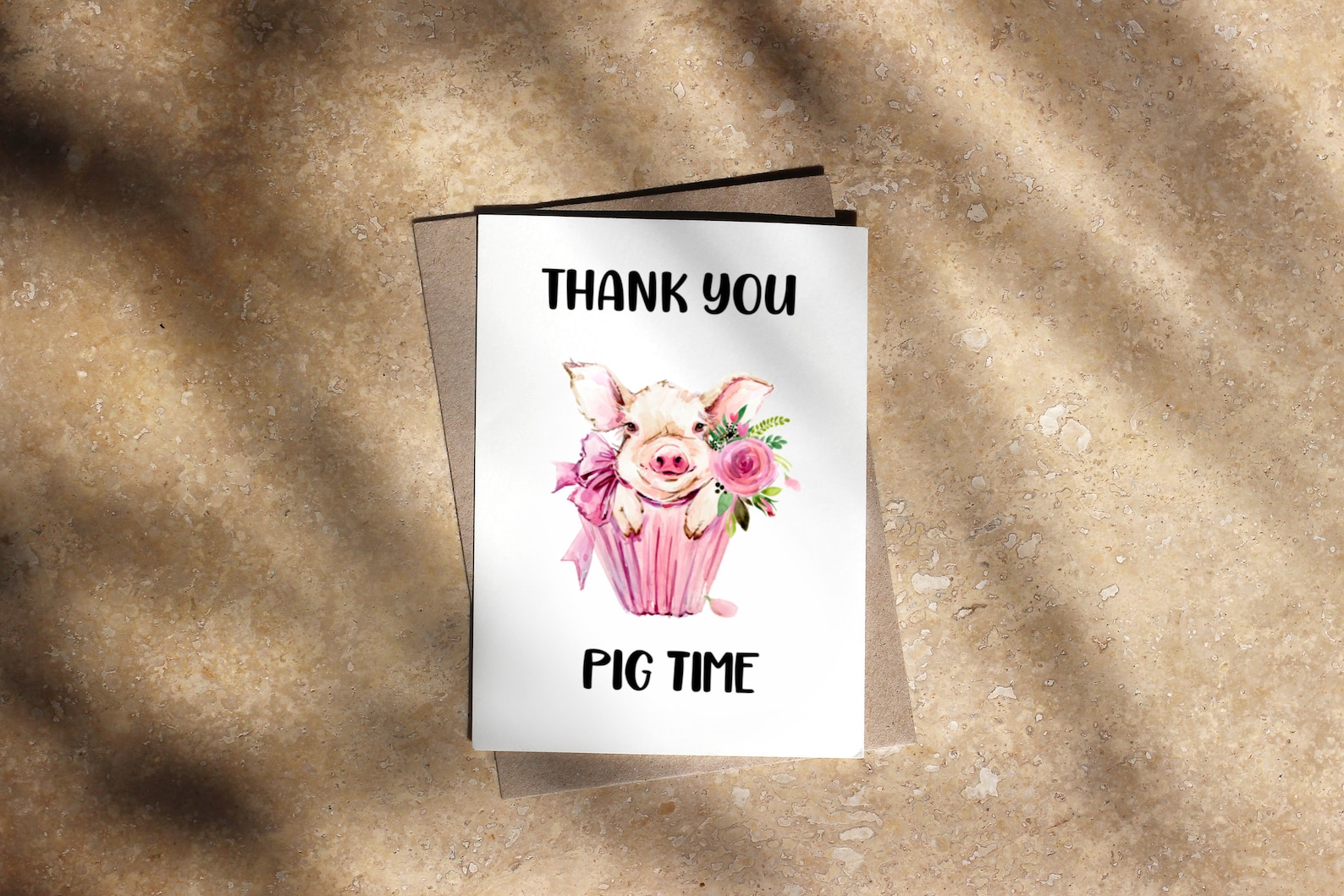 Thank You Card Pun Cards Thank You Pig Time Animal Pun - Etsy
