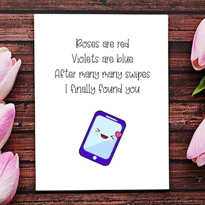 Anniversary Card, Swipe, Roses Are Red Card, Funny Cards, Online Dating ...
