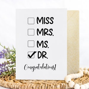 Congrats Doctor Card, Medical School Graduation Card, Female Doctor ...