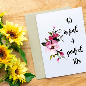 40th Birthday Card, Funny Fortieth Adult Birthday Card, Womens 40th ...