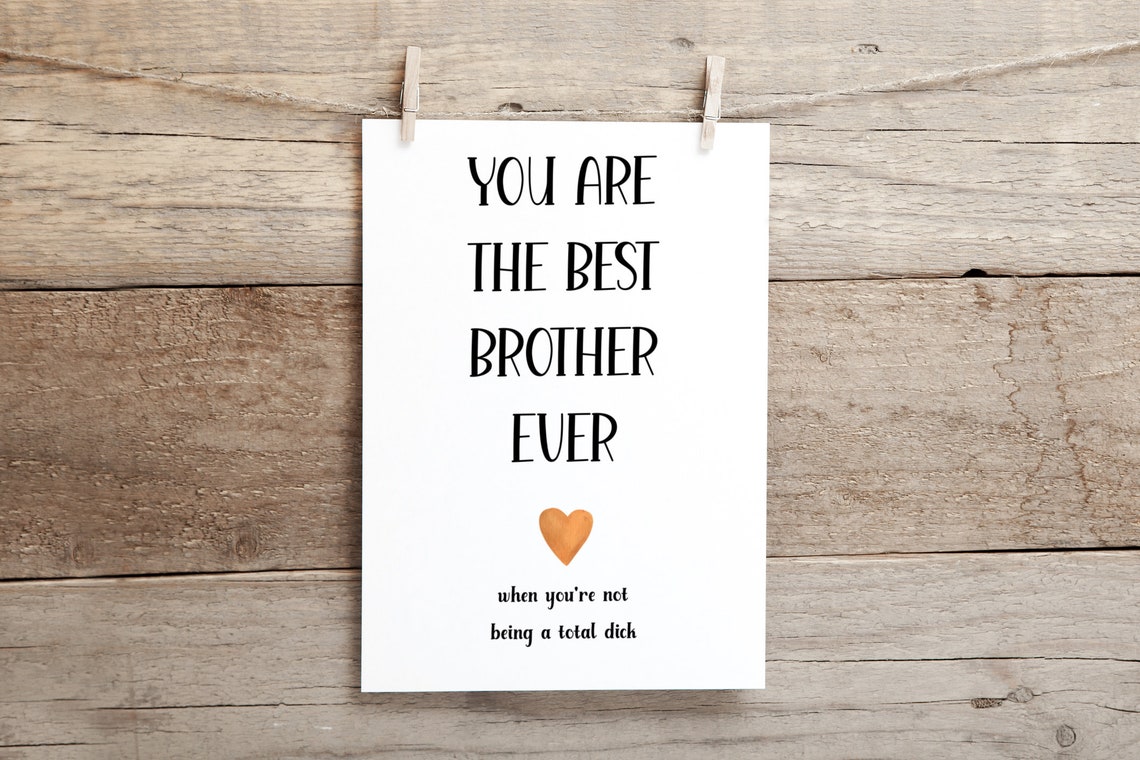 Best Brother Card Funny Rude Birthday Card for Brother Funny | Etsy