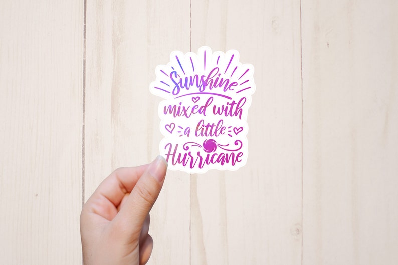 Sunshine Mixed With a Little Hurricane Sticker, Sarcastic Stickers ...