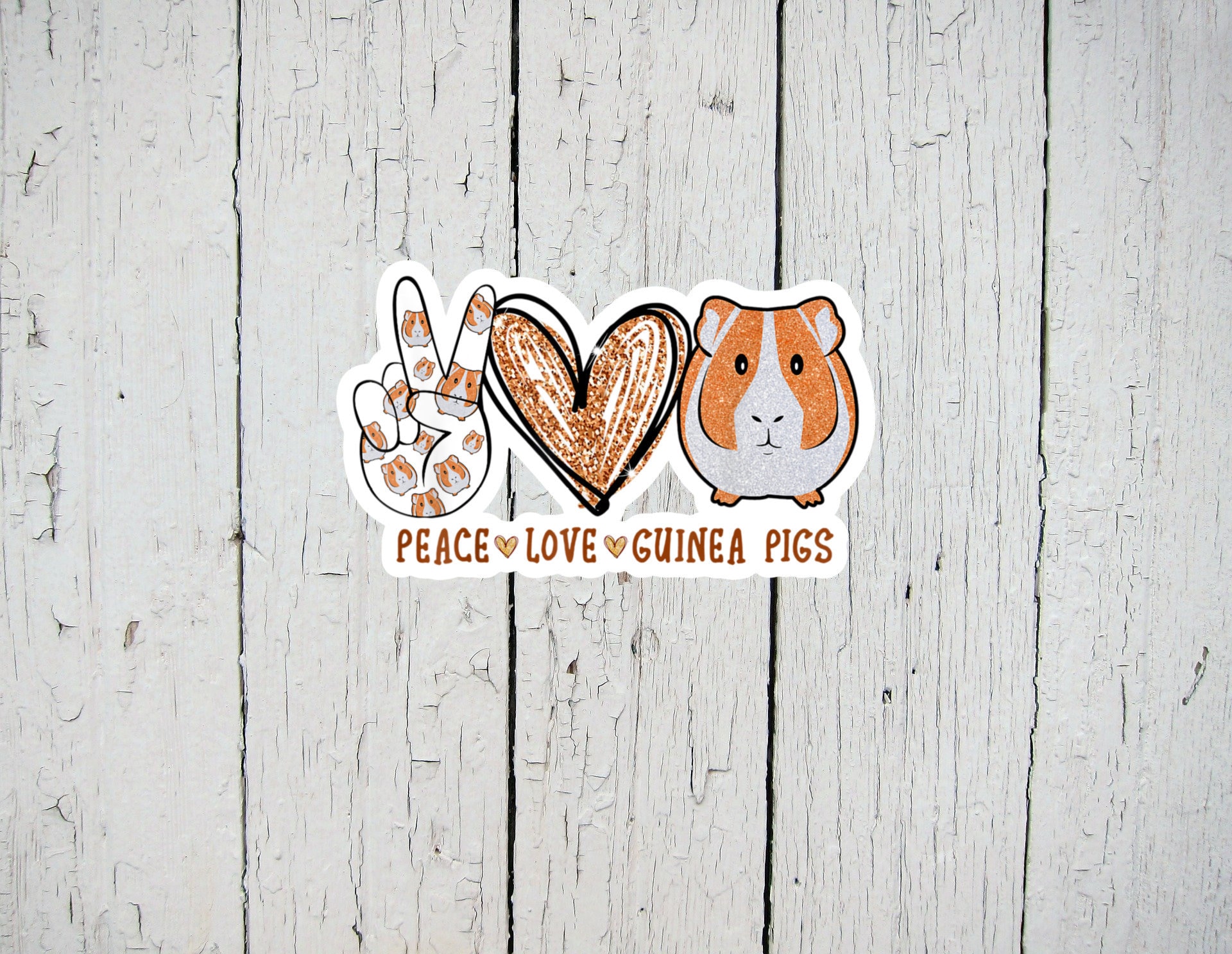 Guinea Pig Stickers Peace Love & Guinea Pigs Cute Guinea Pig | Etsy