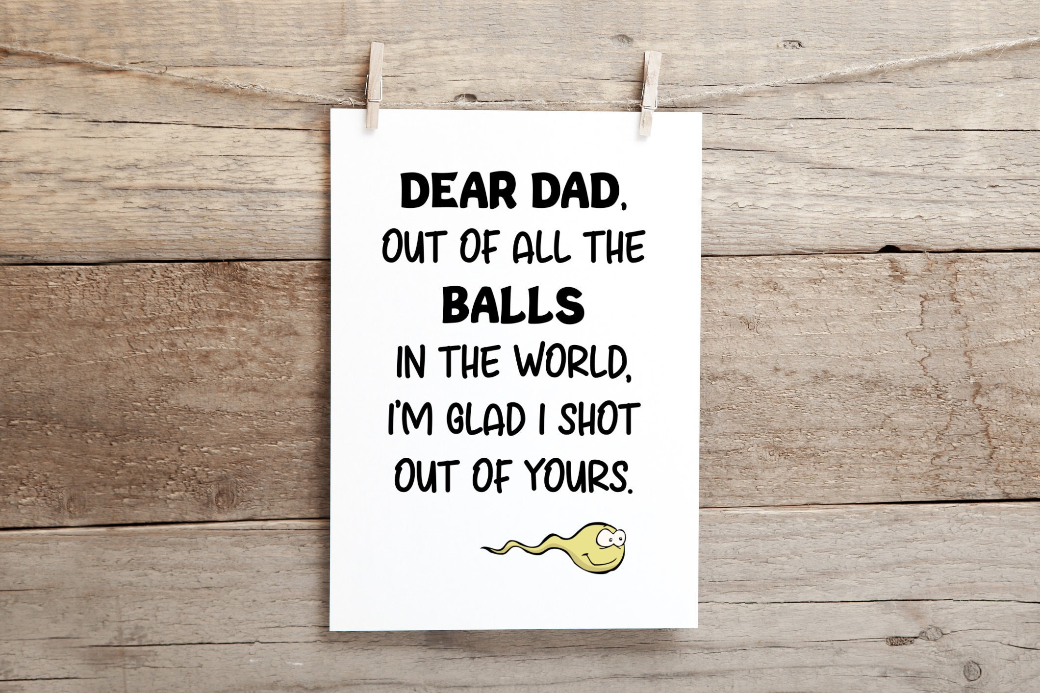 Dear Dad Card Funny Fathers Day Card Funny Sperm Birthday | Etsy