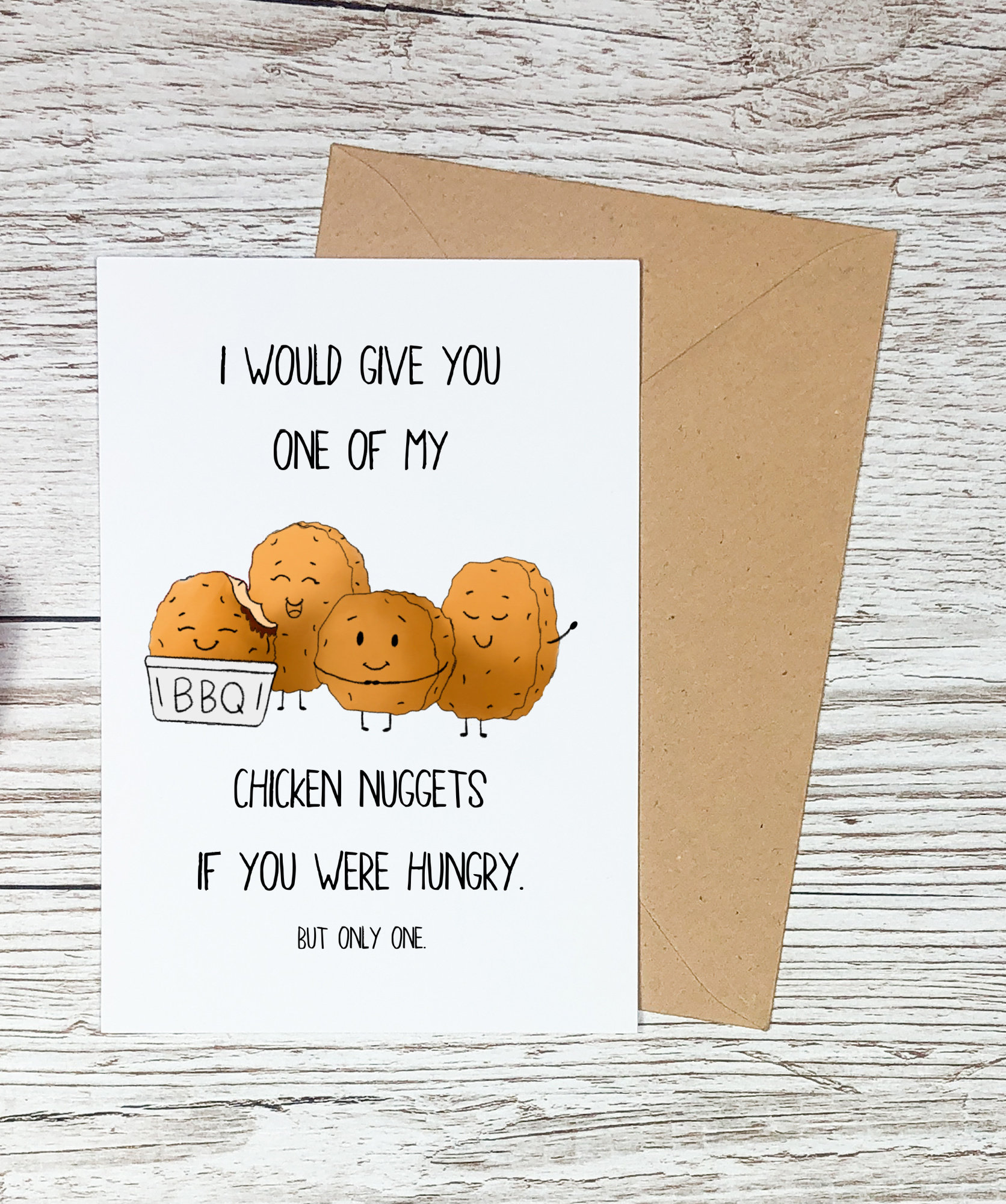 Funny Chicken Nuggets Card Friendship Card Funny Valentine | Etsy