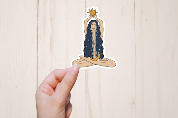 Celestial Goddess Sticker Boho Sticker Moon Sticker | Etsy