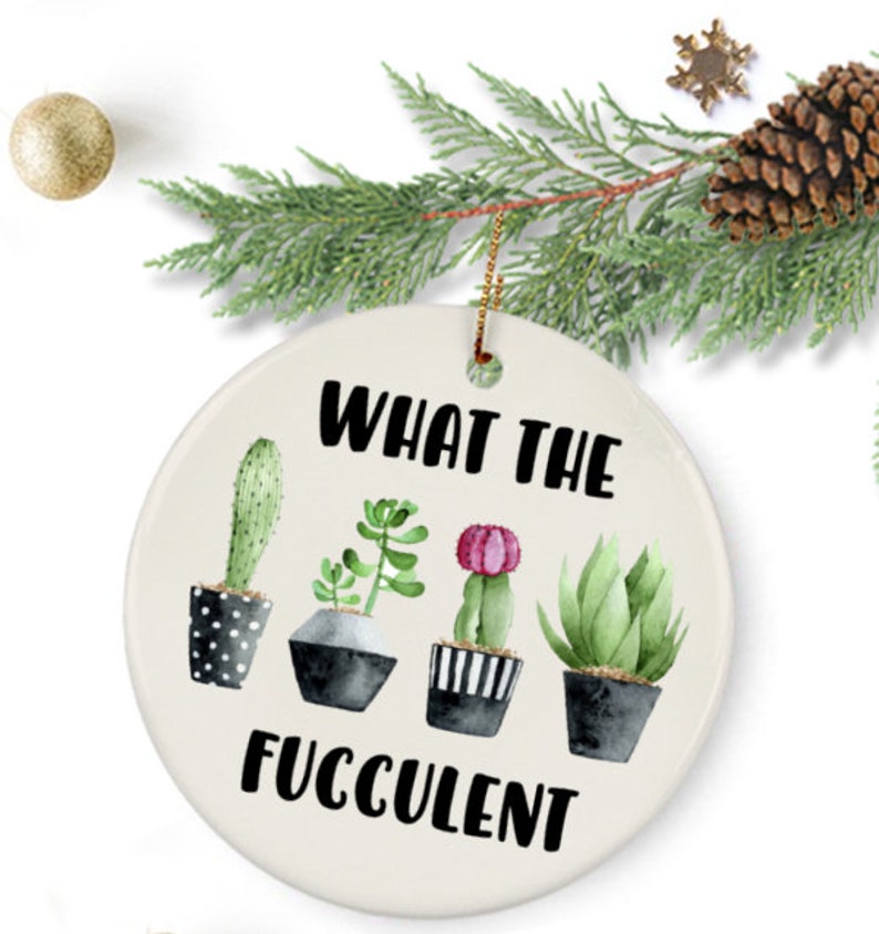 What the Fucculent Ornament Succulent Puns Tree Decor | Etsy