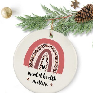 Mental Health Matters, Mental Health Awareness Ornament, Leopard ...