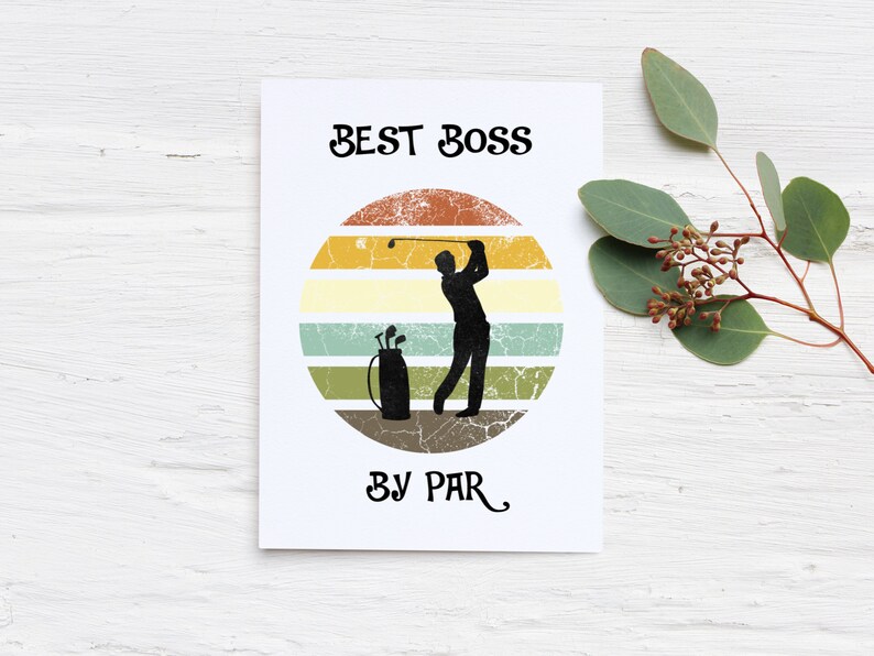 Boss Card, Best Boss by Par, Golf Puns, Boss's Day Card, Card for Boss ...