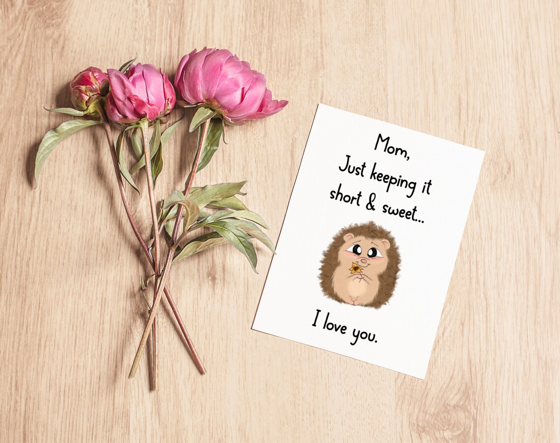I Love You Mom Card Mother's Day Card Keeping It Short - Etsy
