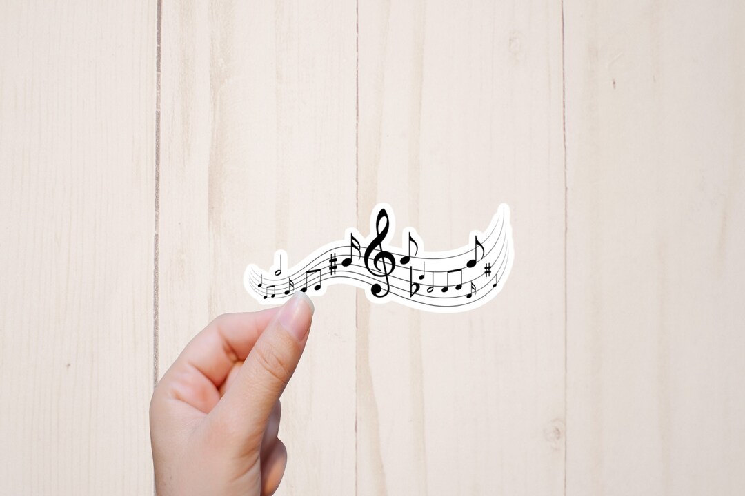 Music Notes Sticker, Small Gift for Music Lover Teacher, Laminated ...