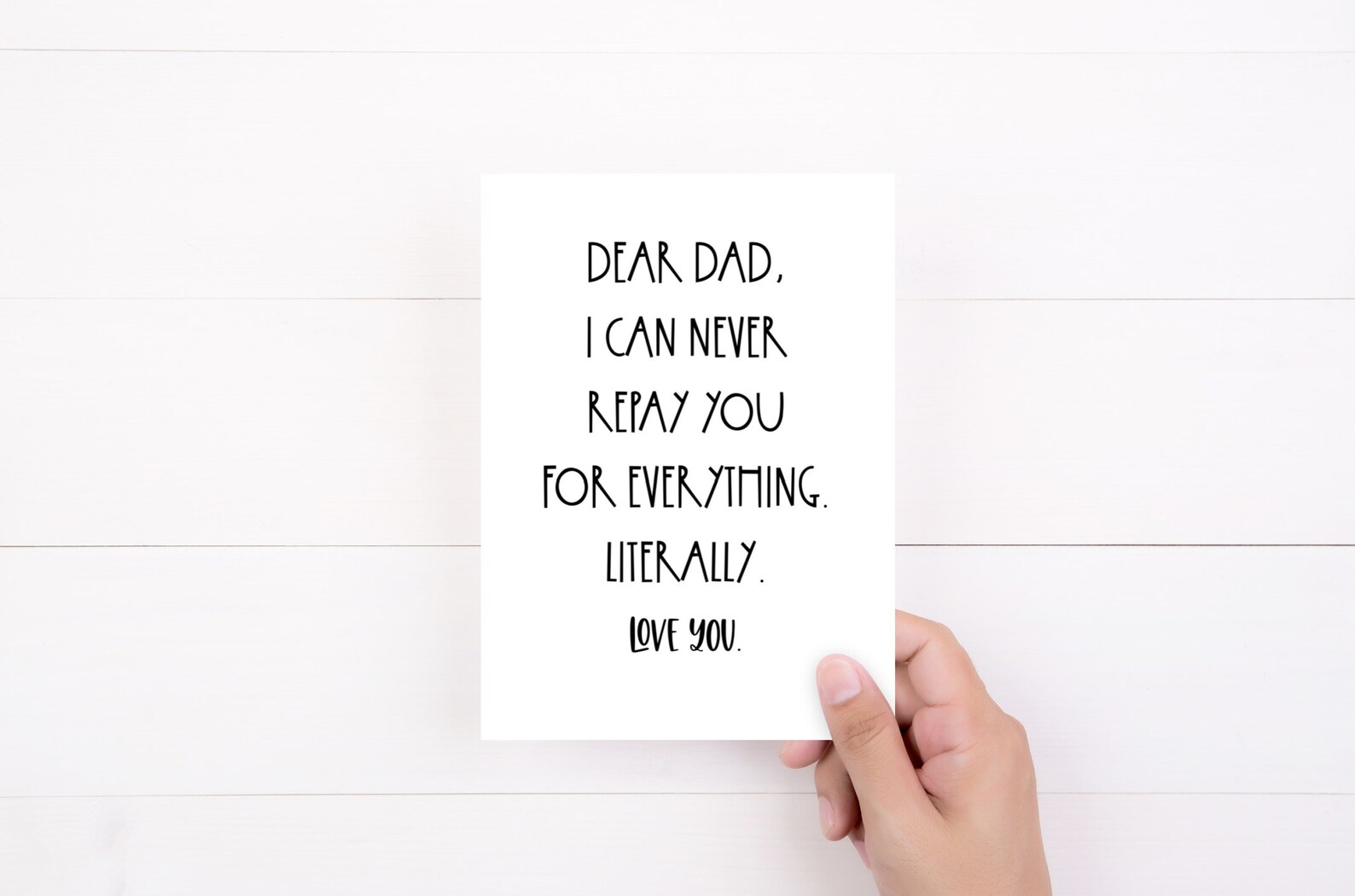 Dear Dad Card I Can Never Repay You Literally Sarcastic | Etsy