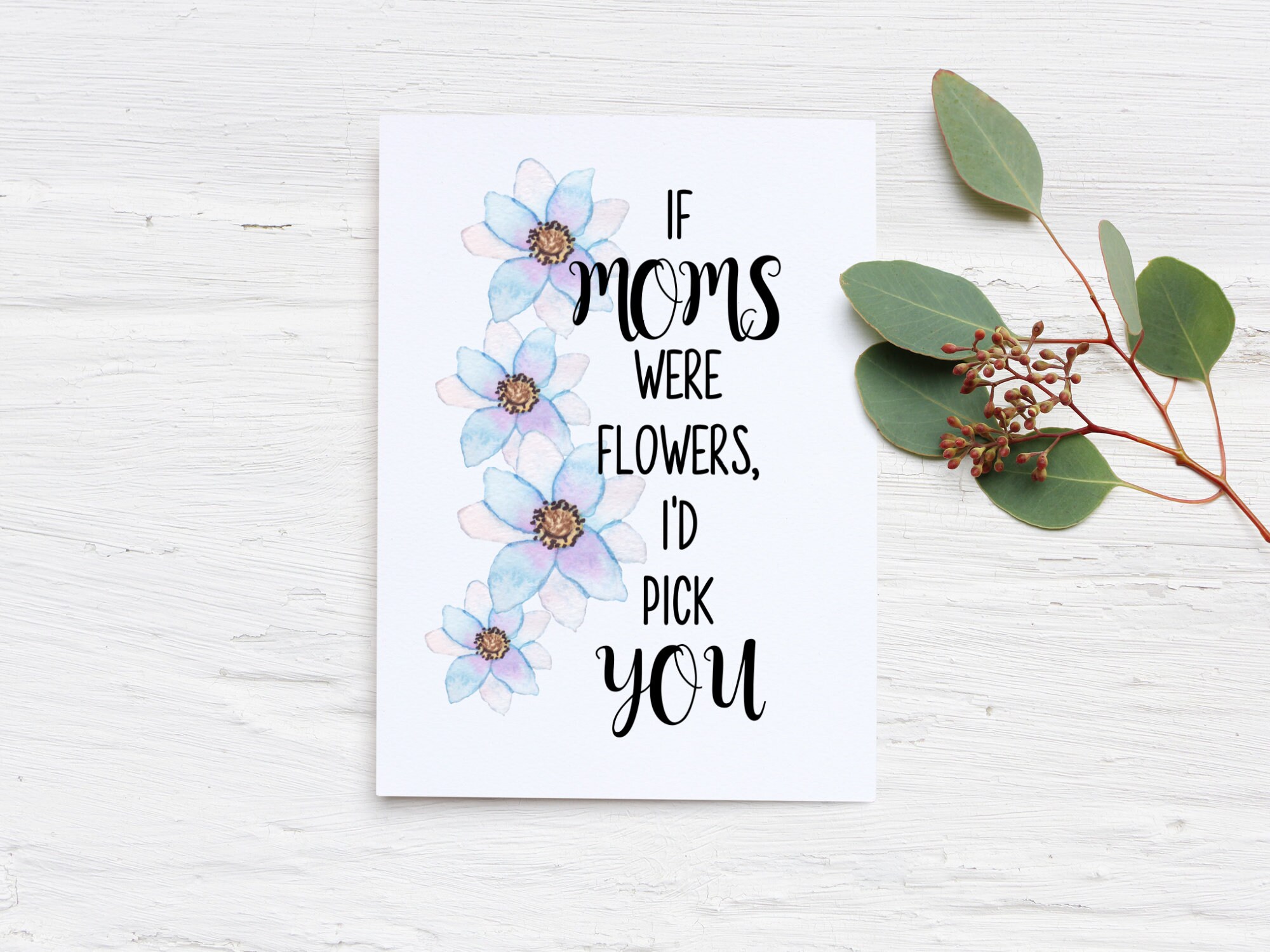 Mothers Day Card, Pretty Mother's Day Card, Floral Card, Birthday Card ...