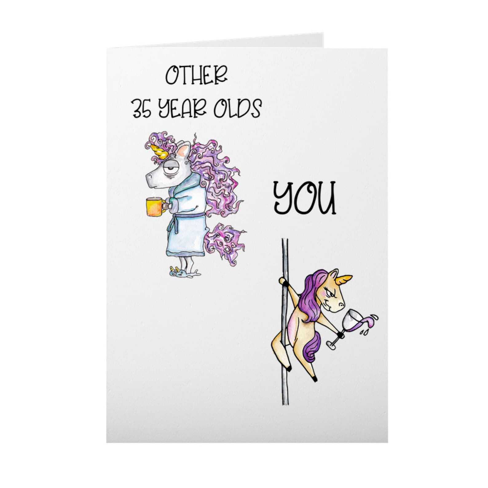Funny 35th Birthday Unicorn Card, Aging Humor Gift Idea - Etsy