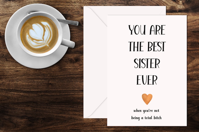 Best Sister Card, Funny Rude Birthday Card for Sisters, Funny Sister ...