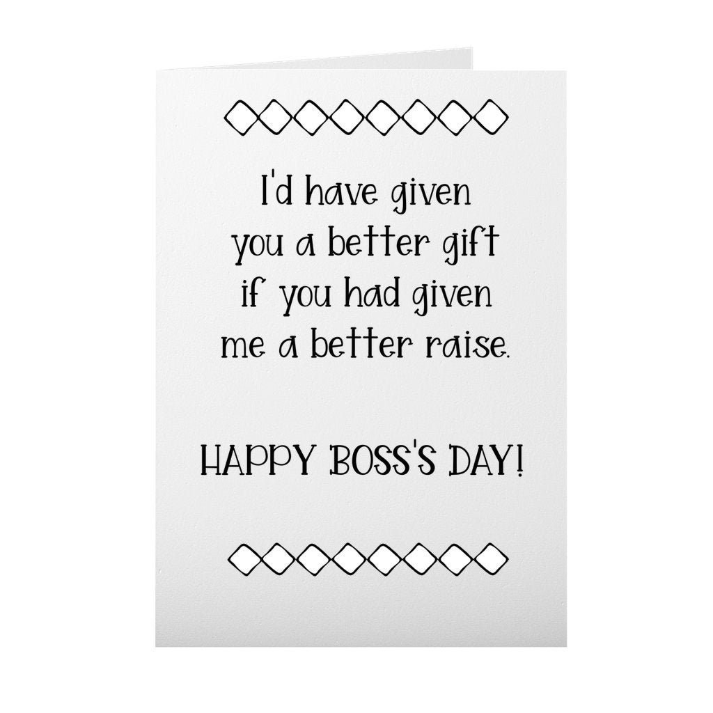 Boss Card Funny Boss's Day Gag Gift for Bosses - Etsy