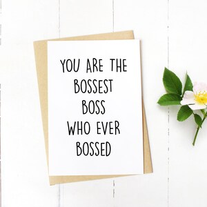 Boss Card, Funny Boss Appreciation Day Card, Sarcastic Cards, Card From ...