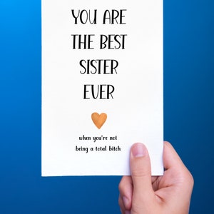 Best Sister Card, Funny Rude Birthday Card for Sisters, Funny Sister ...