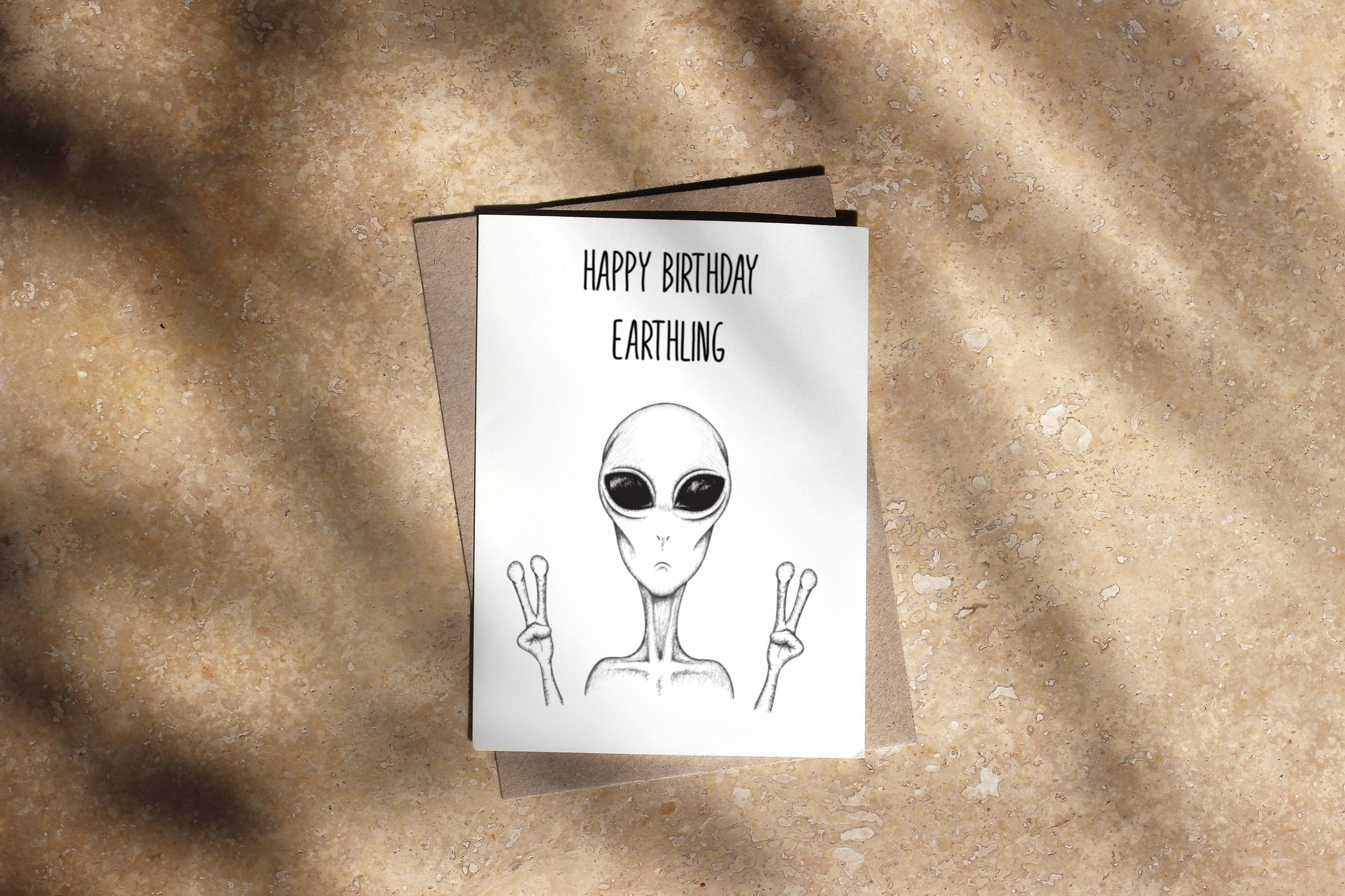 Happy Birthday Earthling Card Funny Alien Birthday Card | Etsy