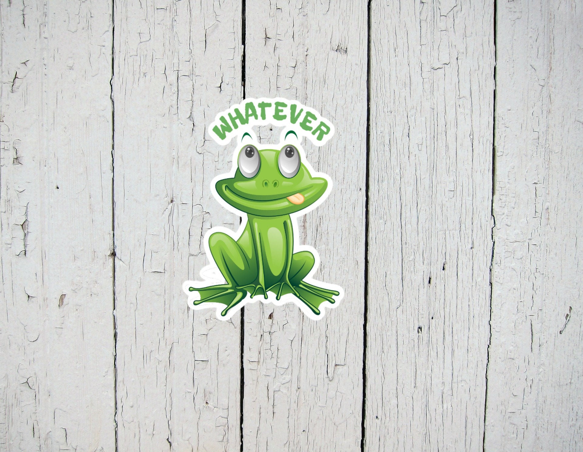 Frog Sticker Whatever Funny Stickers Waterproof Sticker | Etsy
